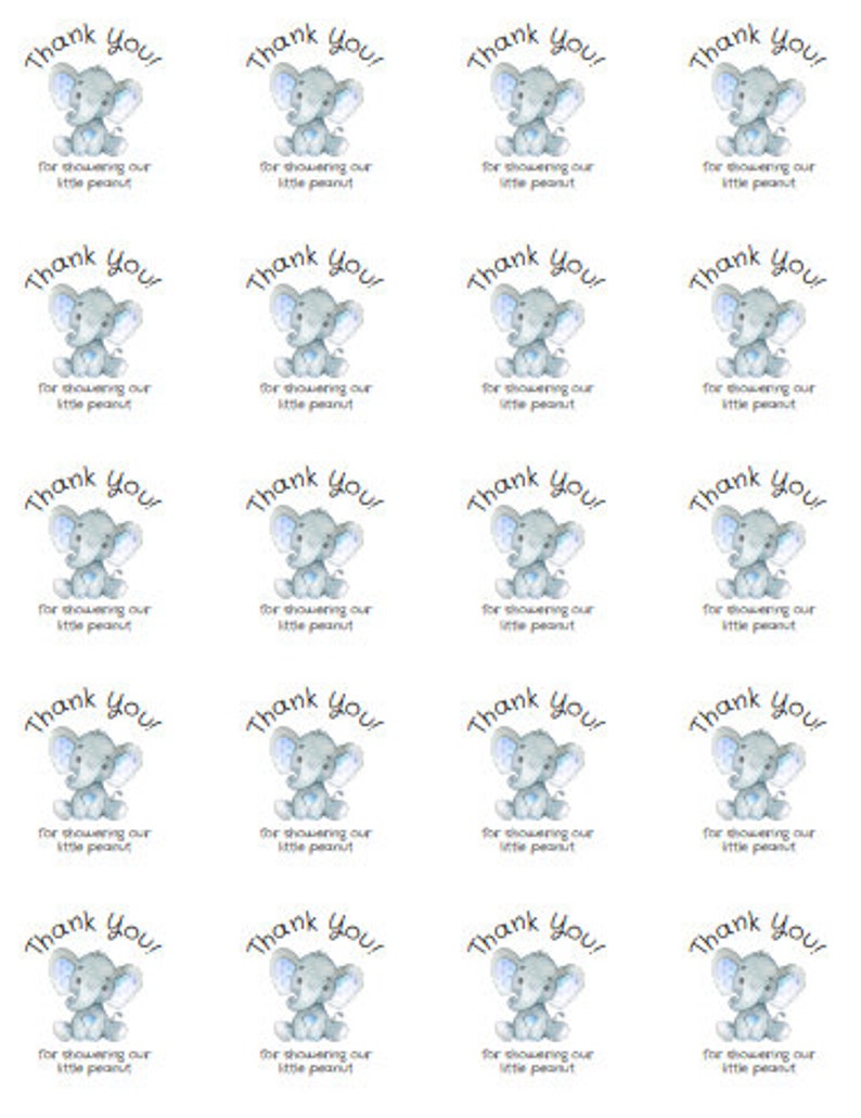 Baby Shower Thank You Stickers, Little Peanut, Baby Boy, Digital ...