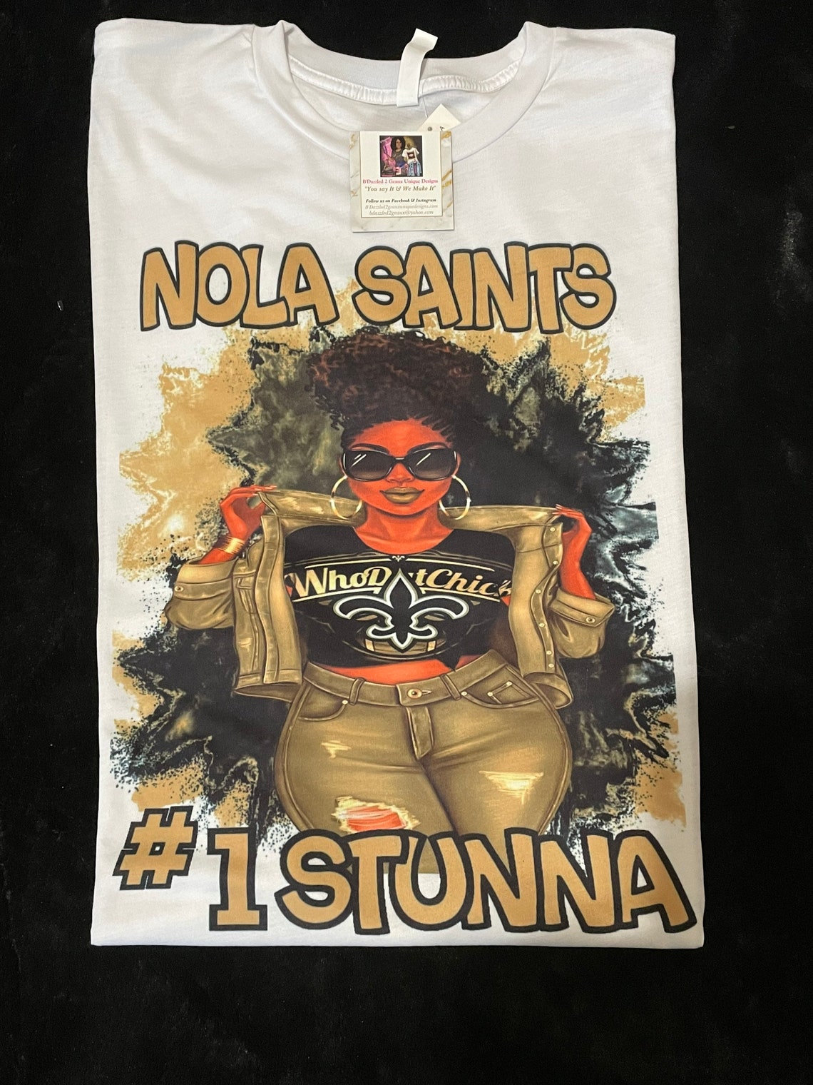 Number 1 Stunna Black Chick Black and Gold T-shirt - Etsy