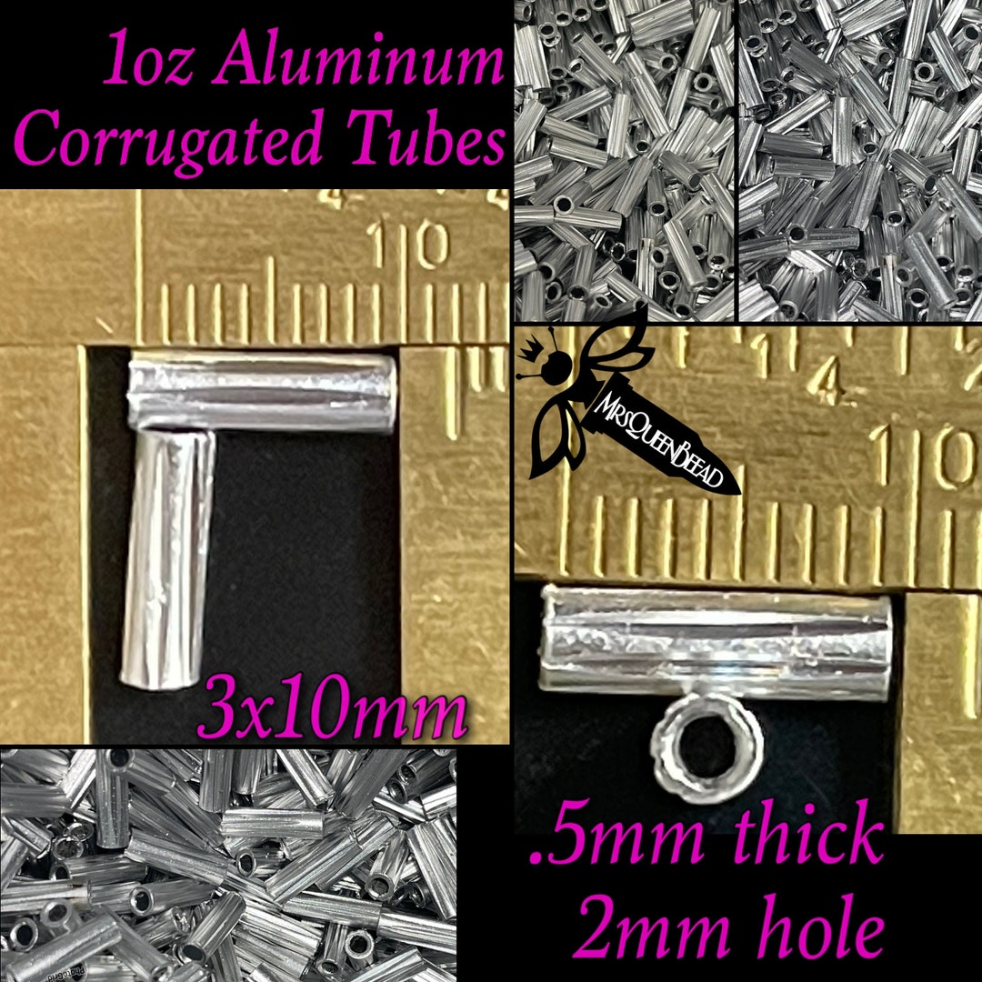 1oz Lot Aluminum Corrugated Tube Beads 3x10mm Lightweight Bead - Etsy