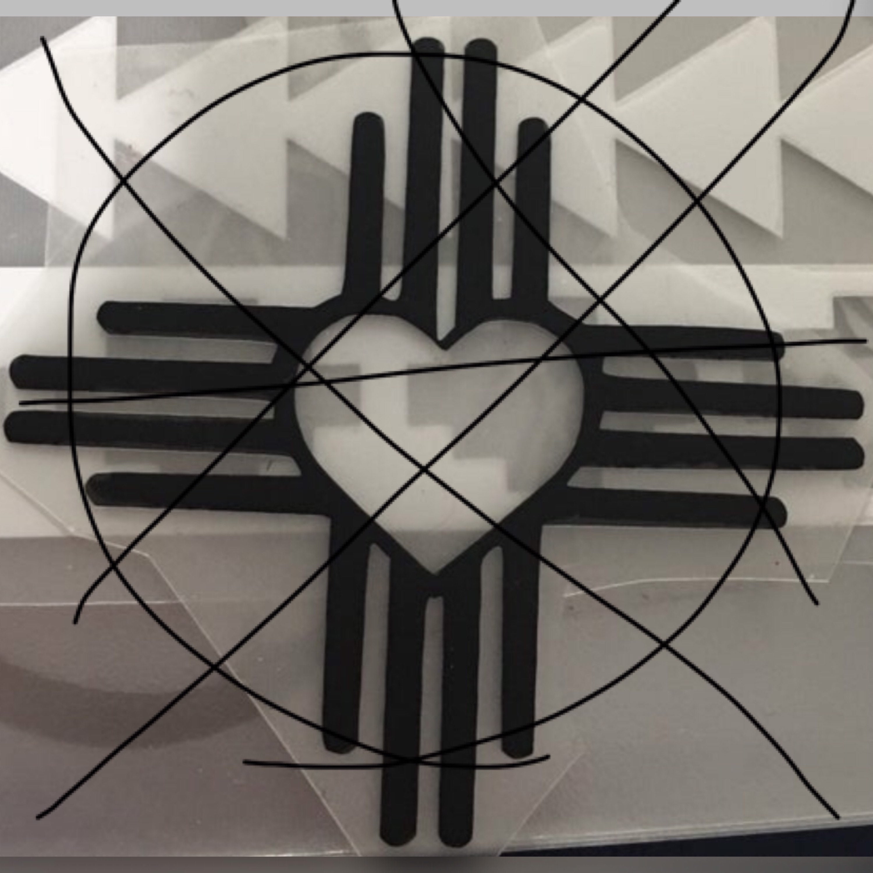 Black Heart Zia Symbol Scarf New Mexico NM Lightweight Scarves | Etsy