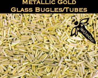 Gold Bugle Beads | Etsy