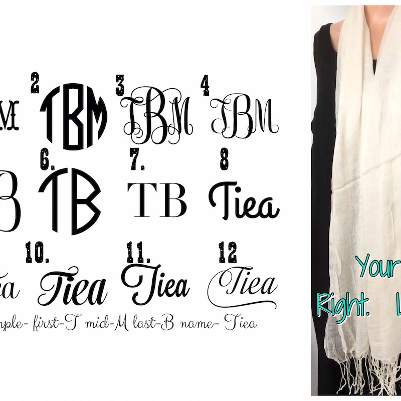 Monogrammed Scarf - Etsy