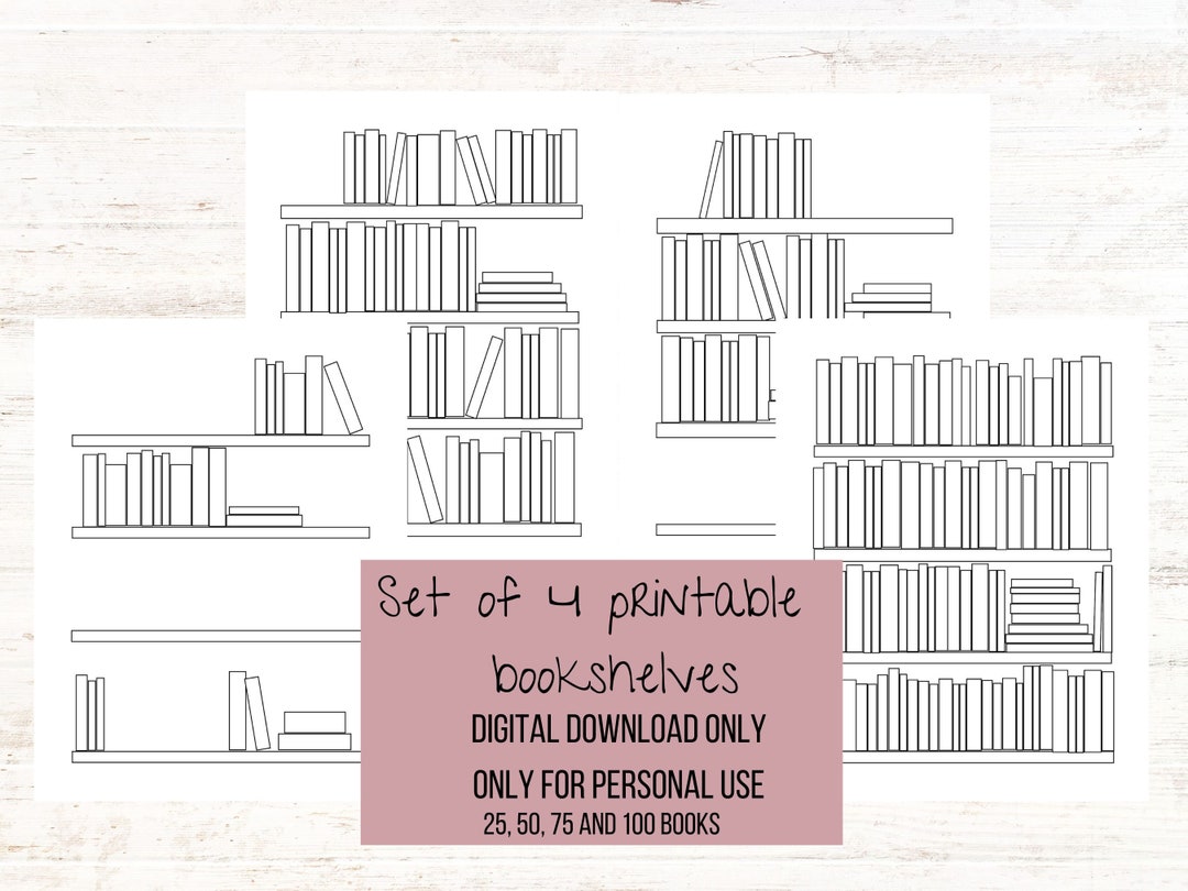 Printable Bookshelves- 100 Book Reading Challenge Printable- Printable ...