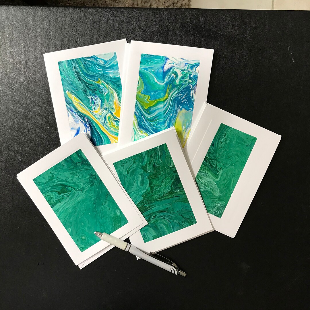 Acrylic Pouring Blank Note Cards - Etsy