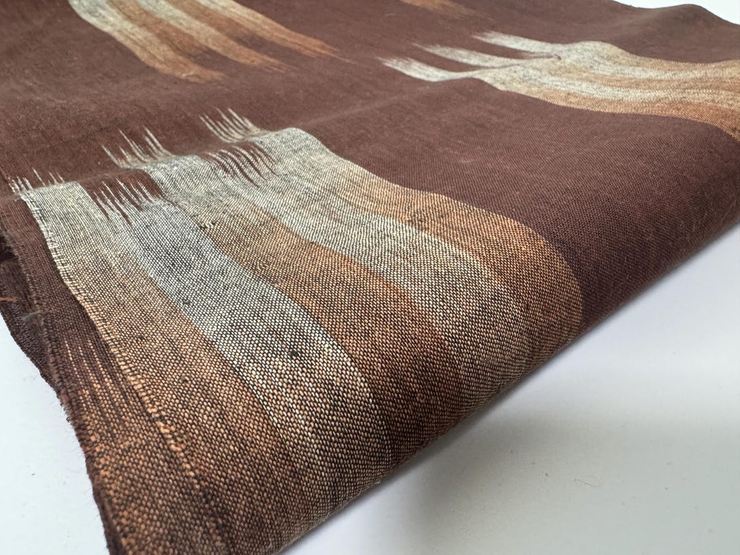 Japanese Vintage Thick Brown Kasuri Fabric, Cotton Kimono - Etsy