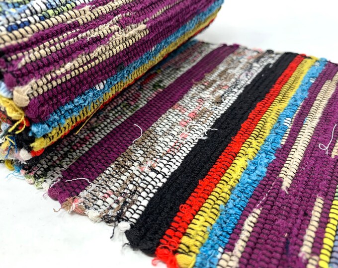 A Long Sakiori(rag Weaving) Fabric. Multicolored. Boro Fabric - Etsy