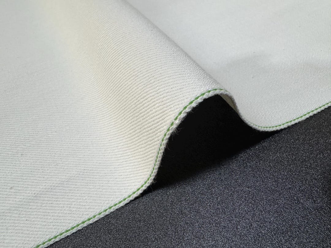 13 Oz White Denim Fabric With Green Selvage by the Yard, Japanese Denim ...