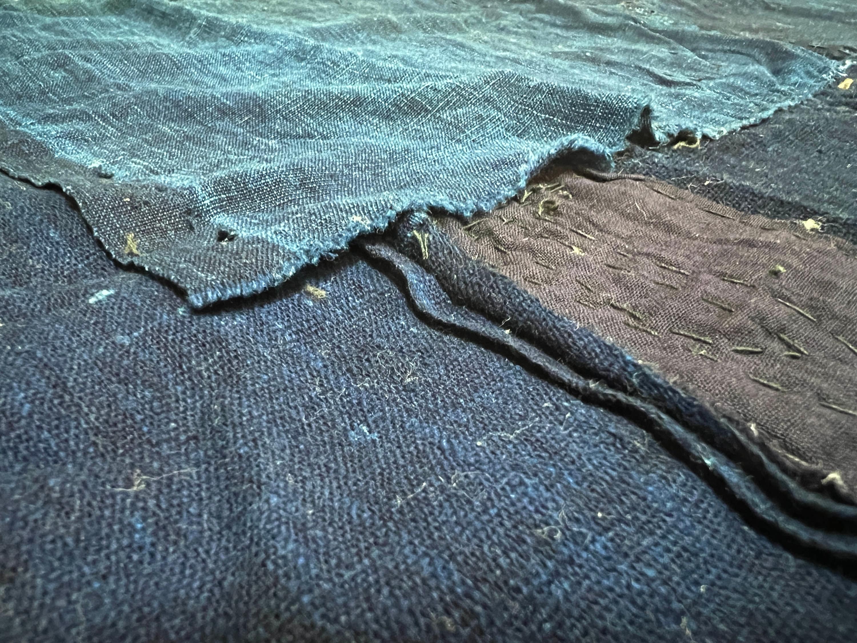 Japanese Vintage Big Boro Fabric Indigo Cotton Indigo Solid - Etsy