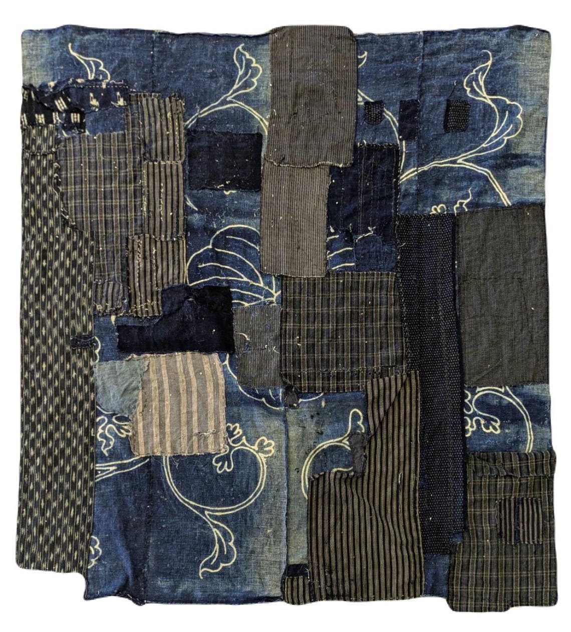 Indigo Tsutsugaki Boro Fabric, Japanese Vintage Textile - Etsy