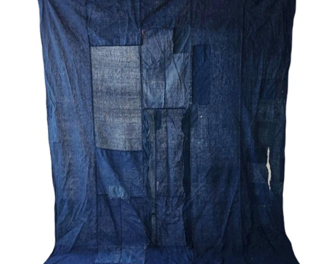 Japanese Boro Fabric With Beautiful Patchwork, Vintage Indigo Sashiko ...