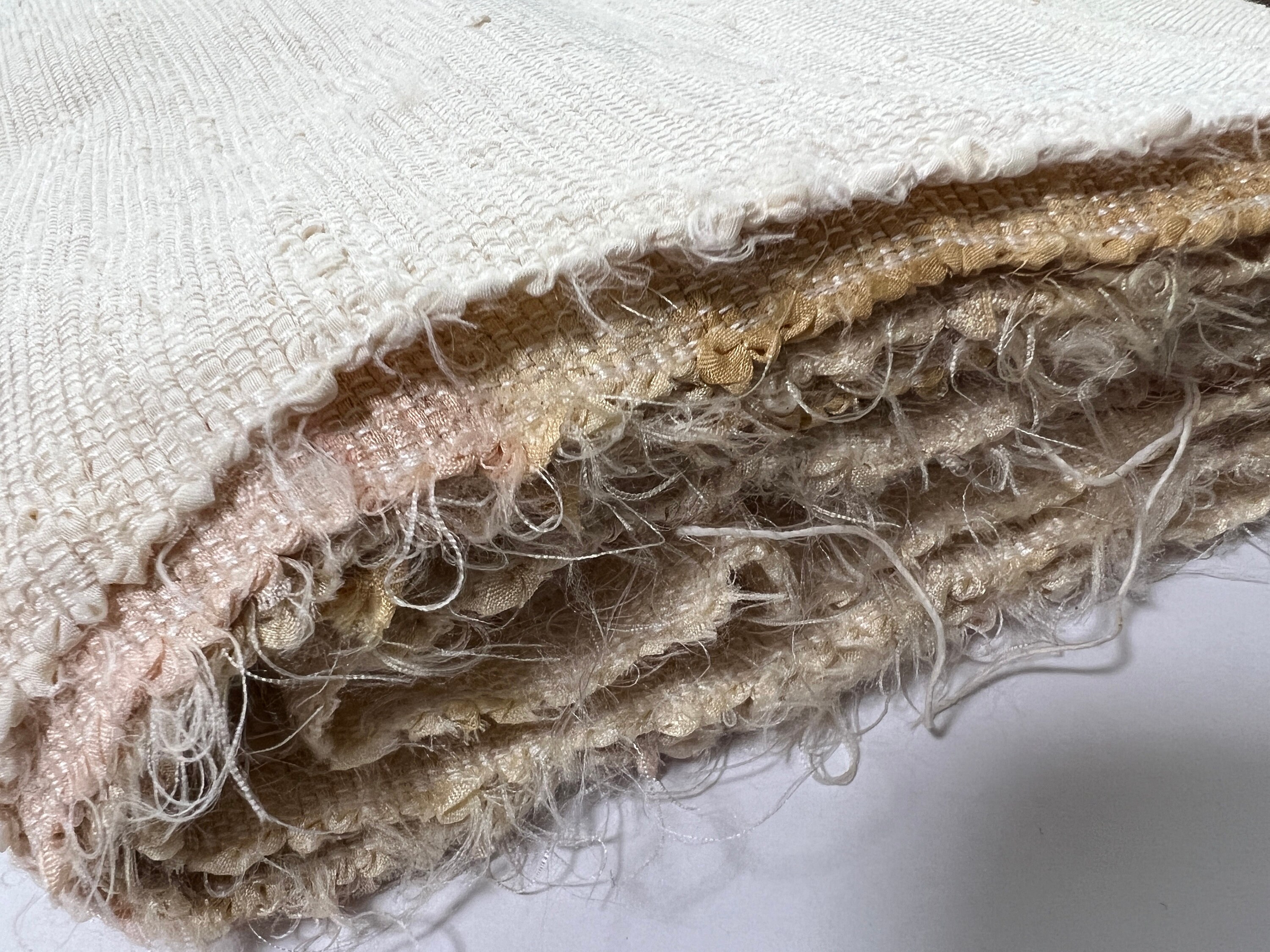 Silk White Based Long Sakiori rag Weaving, Japan Vintage Boro Fabric - Etsy