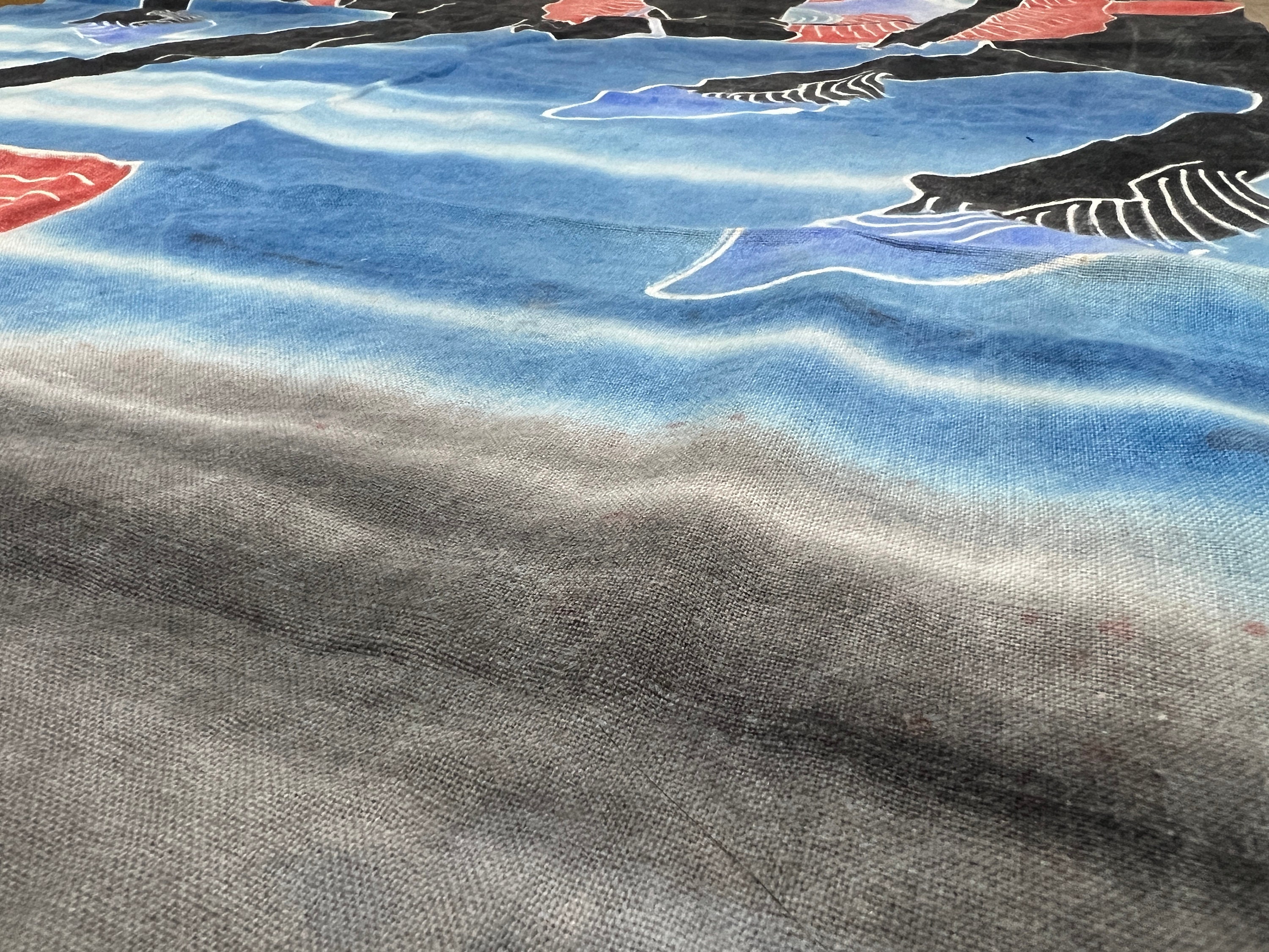 Japanese Vintage Hand Drawn Banner Flag. Boro Fabric. Japanese Boro - Etsy