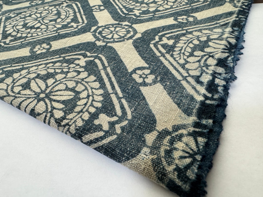 Japan Vintage Katazome stencil Dyeing Cloth 298, Hand Woven, Indigo ...