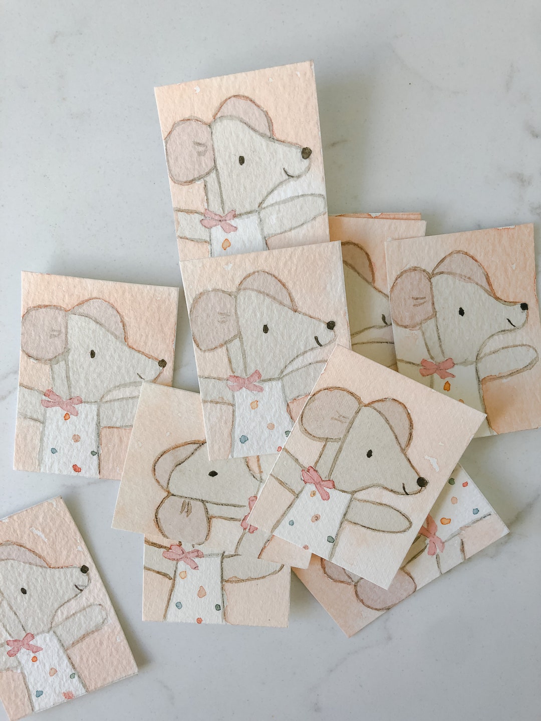 Maileg Sleepy Wakey Baby Mouse Watercolor Portrait - Etsy