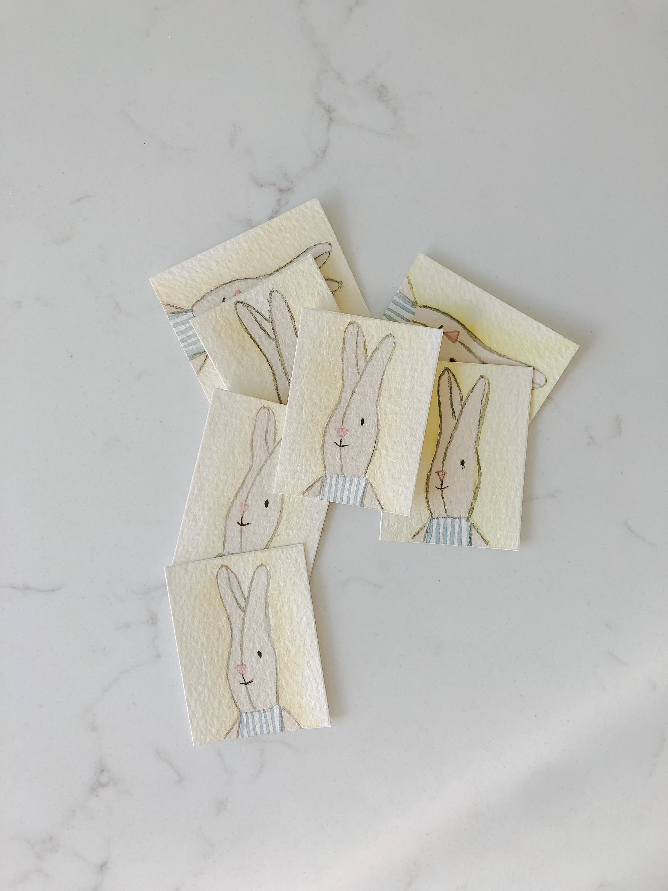 Maileg Baby Bunny Watercolor Portrait - Etsy