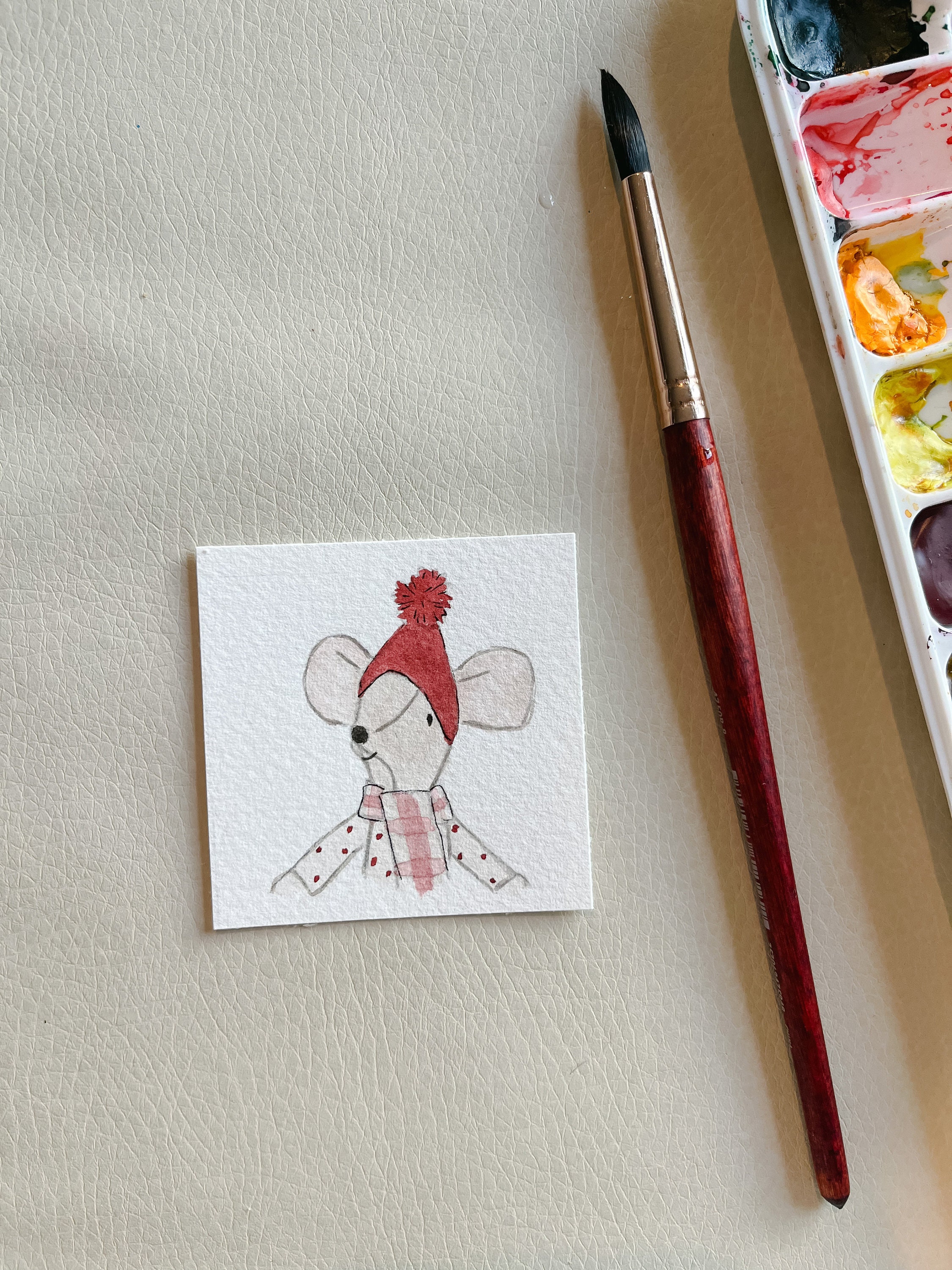 Maileg Christmas Mouse Watercolor Portrait - Etsy