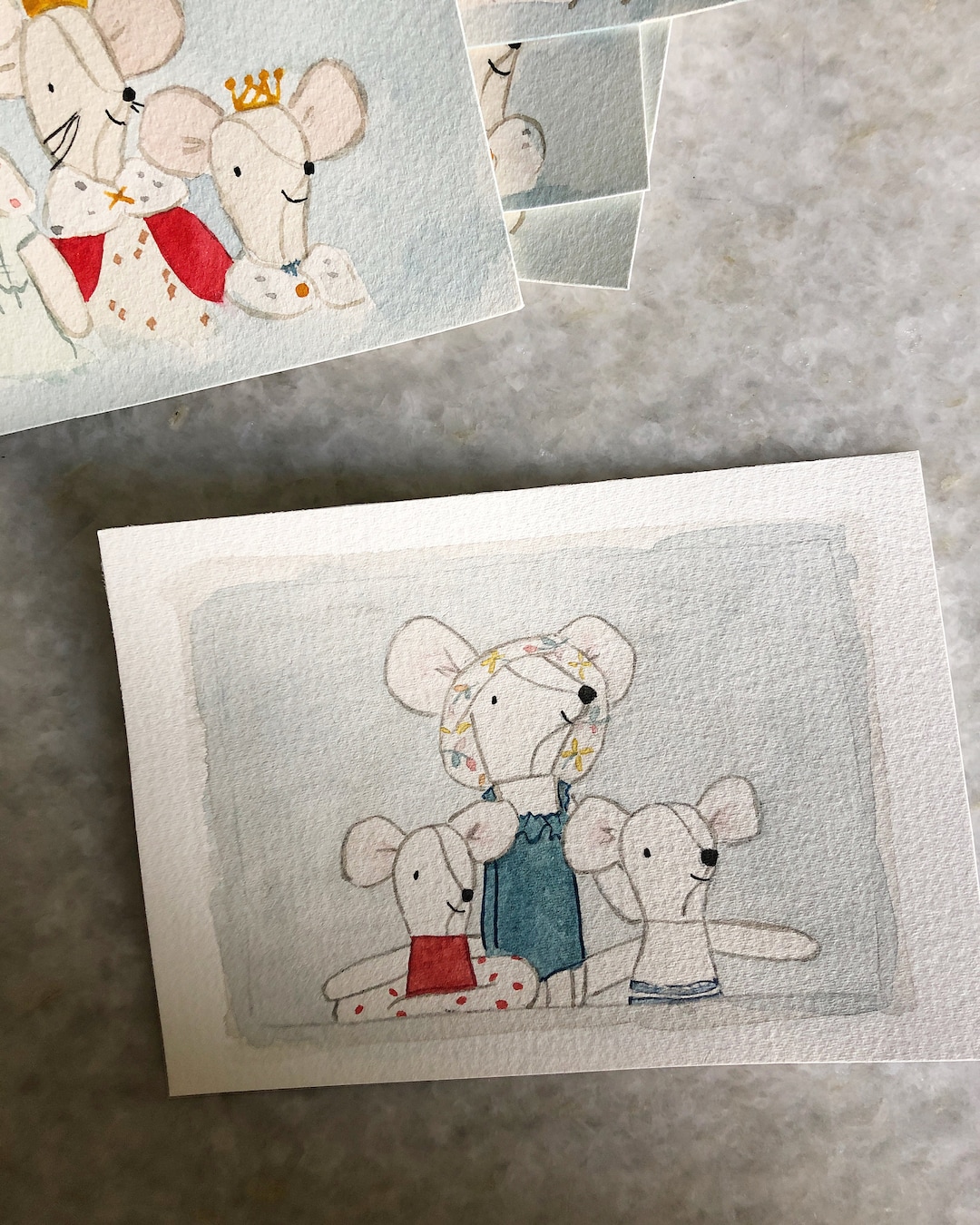 Beach Mice Maileg Watercolor Painting - Etsy