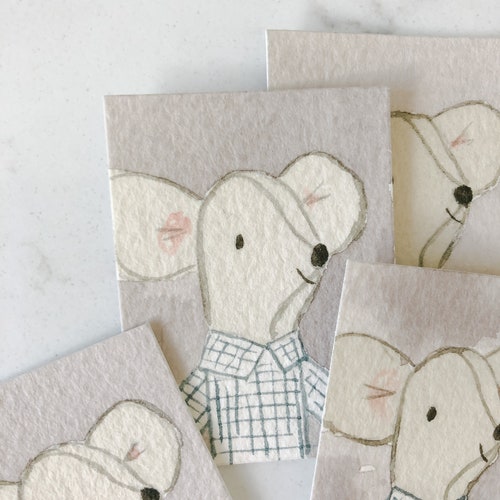 Maileg Little Brother Mouse Watercolor Portrait - Etsy