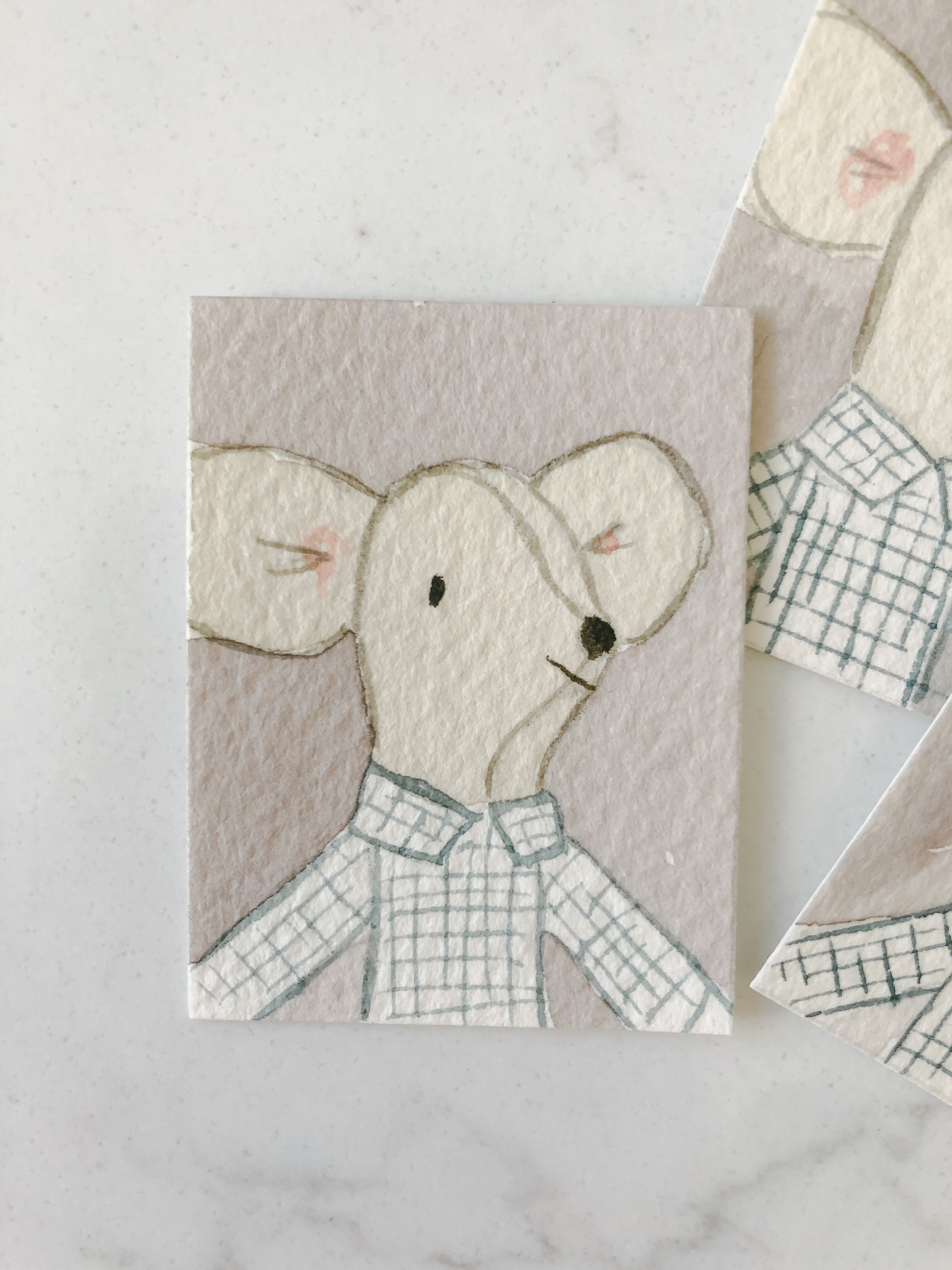 Maileg Little Brother Mouse Watercolor Portrait - Etsy