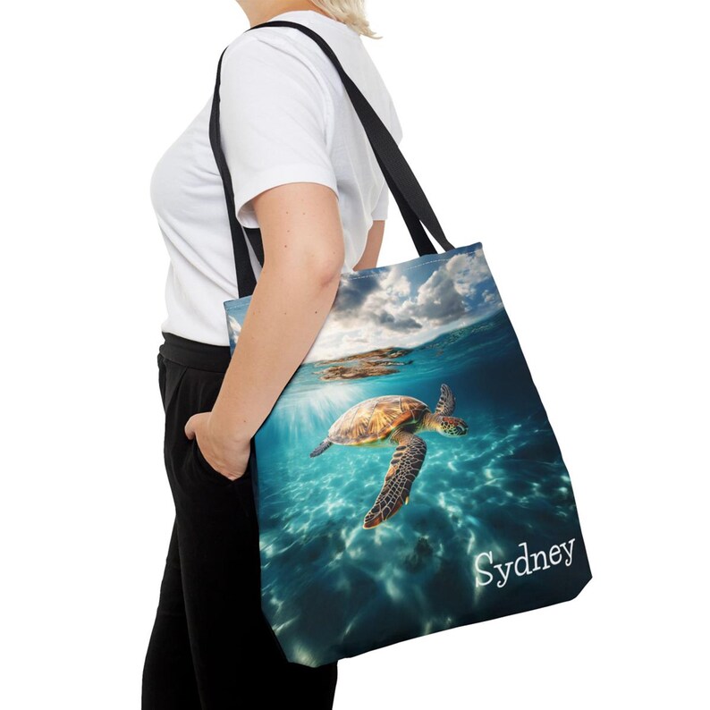 Personalized Sea Turtle Tote Bag: Nautical Ocean Lover Gift - Etsy