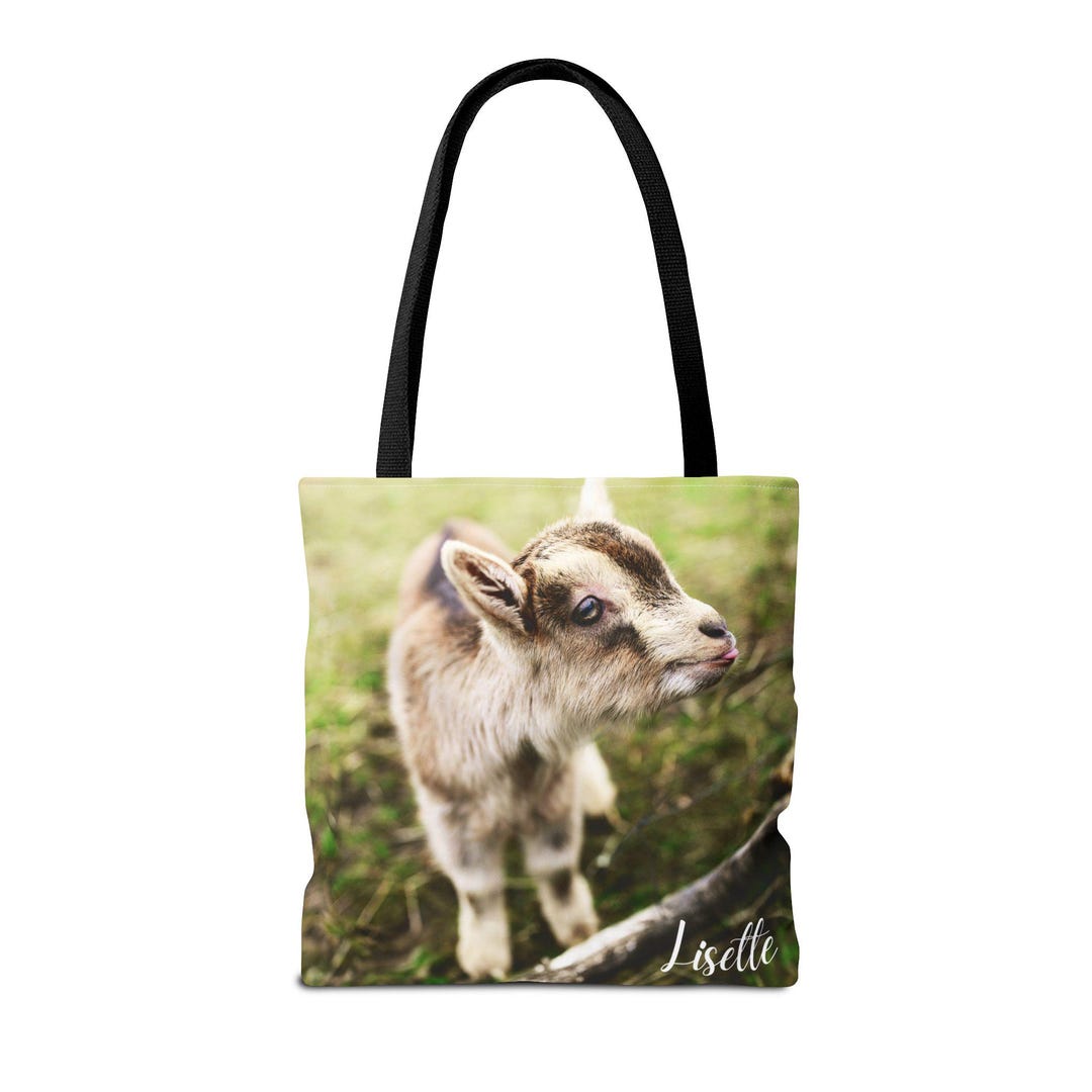 Funny Goat Tote Bag, Cute Personalized Custom Goat Mom Gift, Reusable ...
