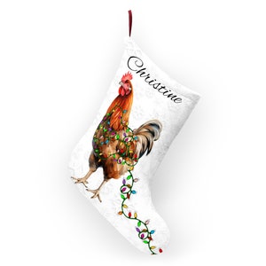 Personalized Chicken Christmas Stocking: Farmhouse Faux Suede Decor - Etsy