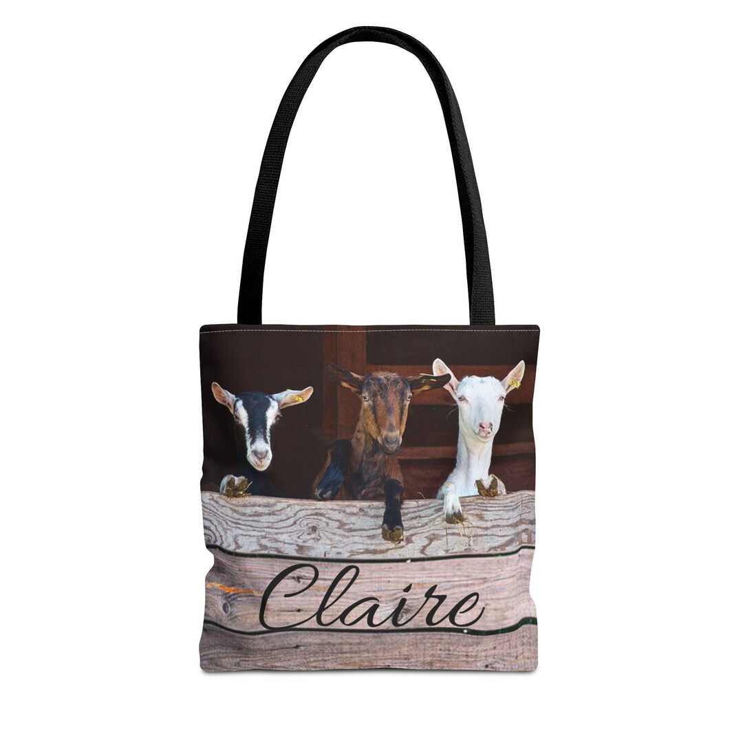 Personalized Goat Tote Bag, Goat Diaper Bag, Goat Travel Bag, Goat ...
