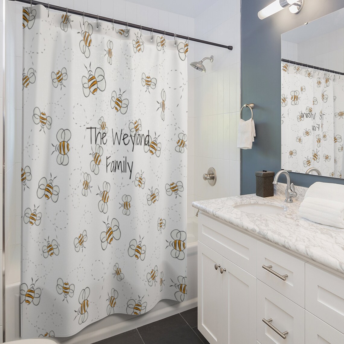 Bumble Bee Shower Curtain Bee Gifts Shower Curtain Bee - Etsy