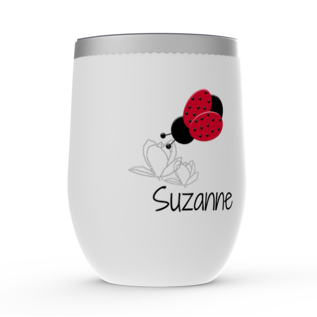 Ladybug Wine Tumbler, Ladybug Wine Glass, Love Ladybugs, Ladybug Gifts ...