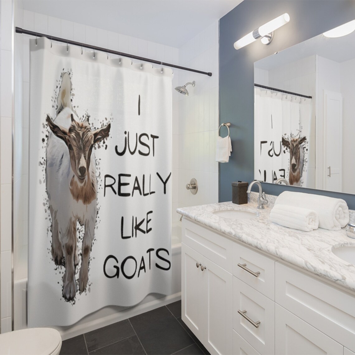 Shower Curtain Goats Goat Shower Curtains Goat Lover Gifts - Etsy