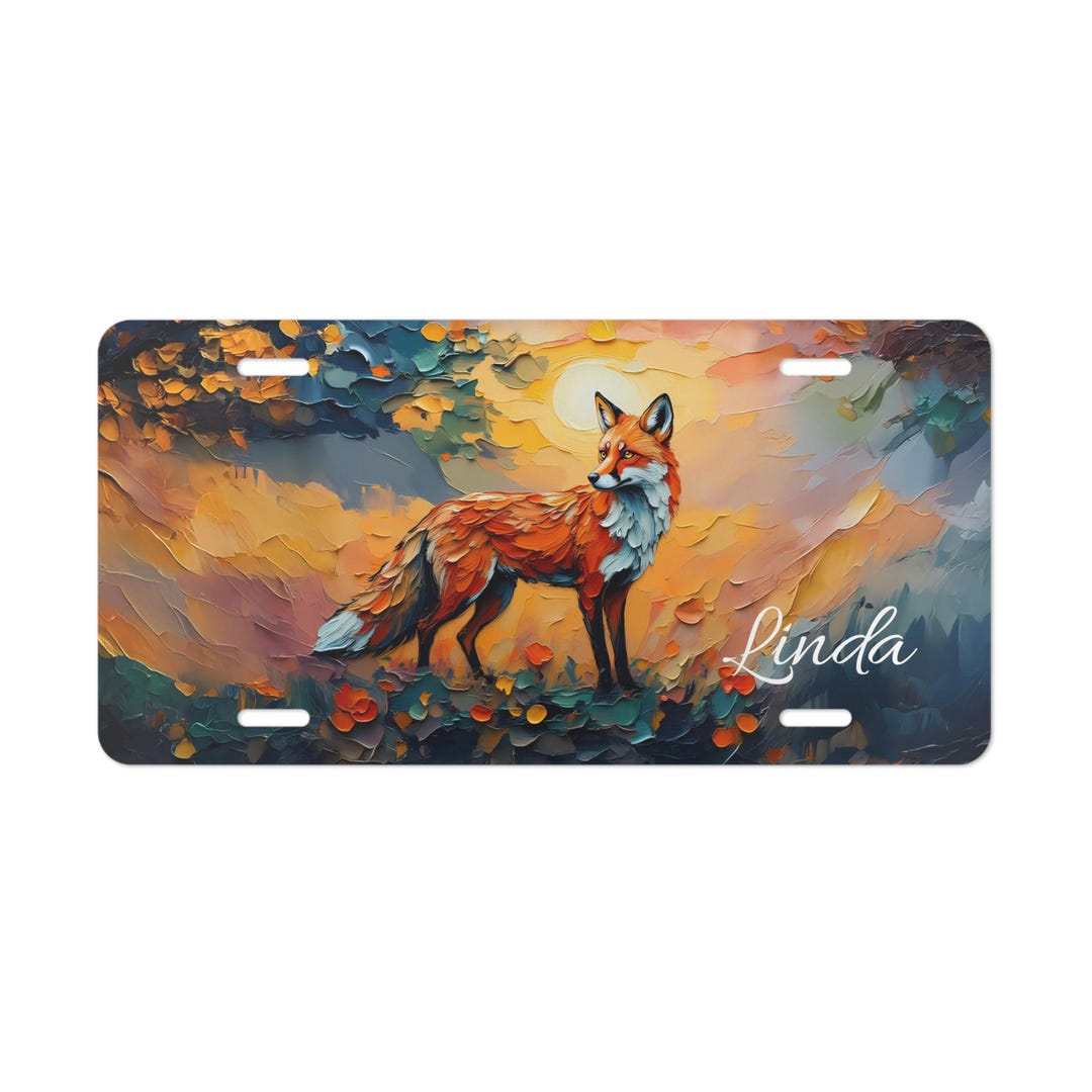 Fox Vanity Plate, Custom License Plate, Car Tag Gift, Christmas ...