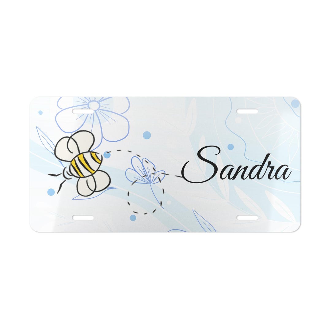 Front License Plate, Honey Bee, Personalized Car Tag, Custom Name, Car ...