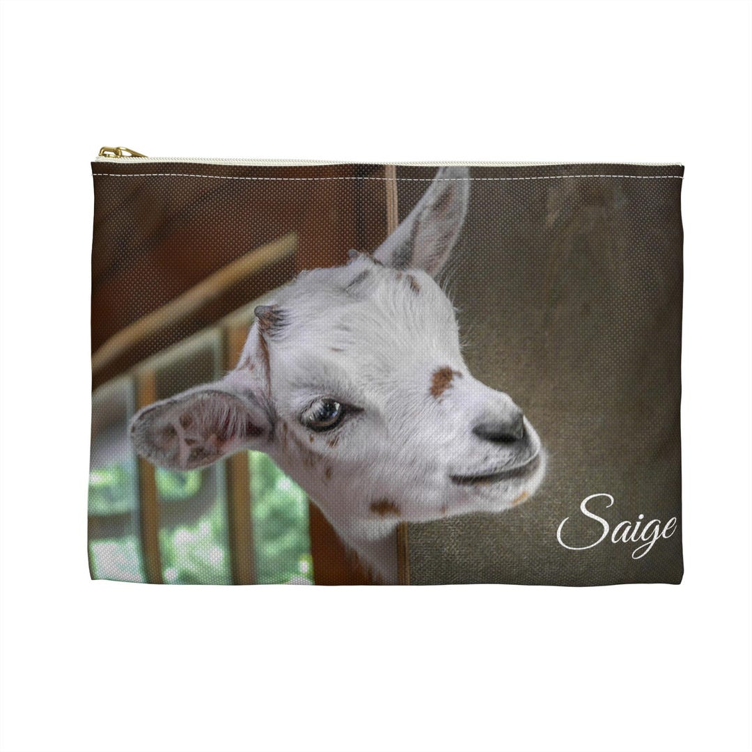 Love Goats Gift, Personalized Goat Makeup Bag, Goat Toiletry Bag ...