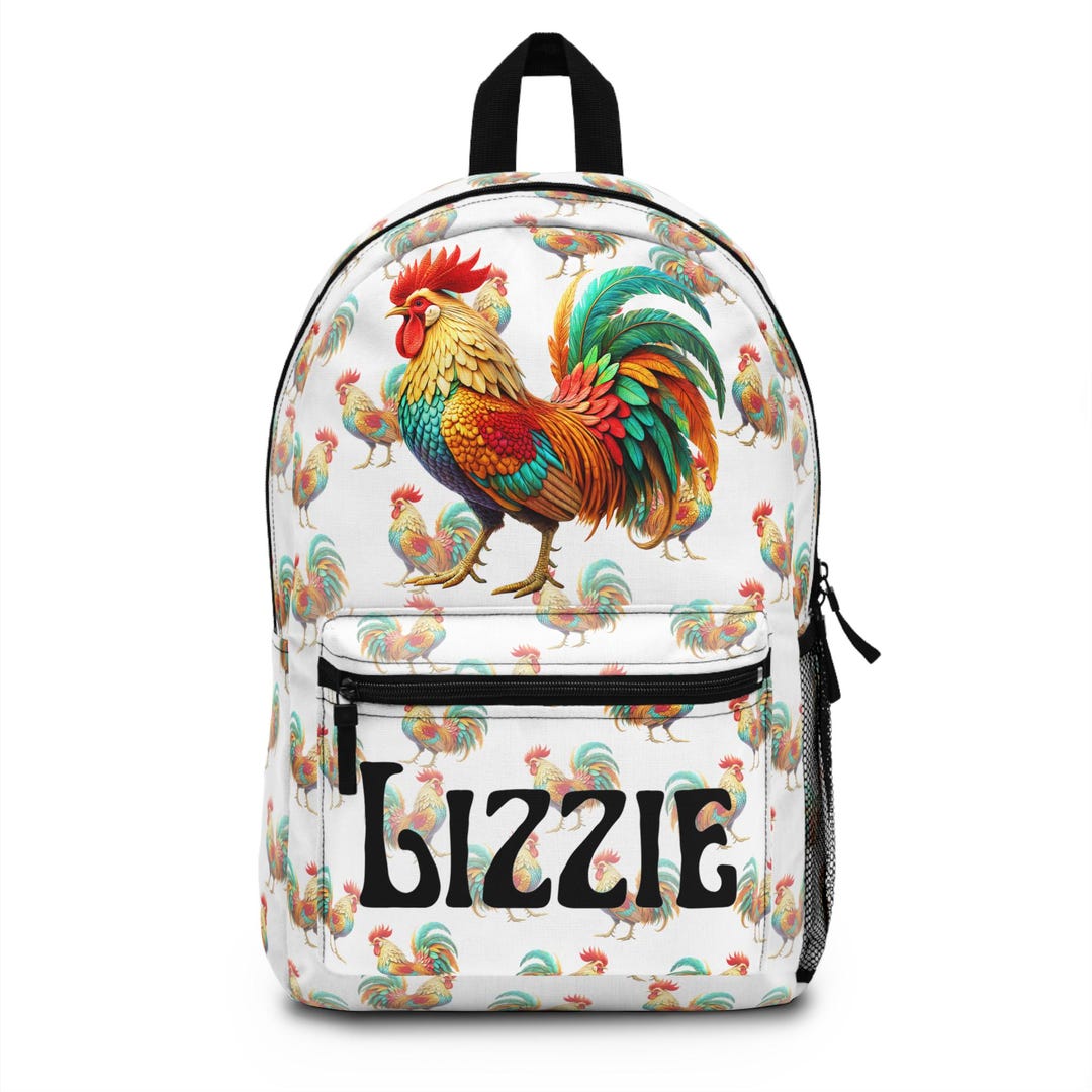 Personalized Rooster Backpack: Farm Animal Bookbag, Chicken Lover Gift ...