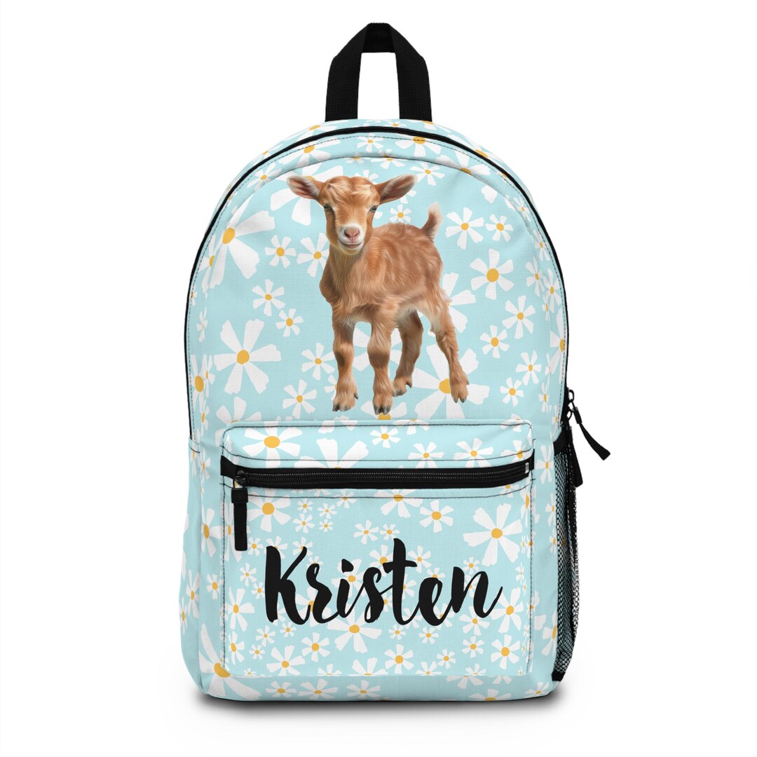 Personalized Goat Backpack, Custom Goat School Bag, Kids Backpack With ...