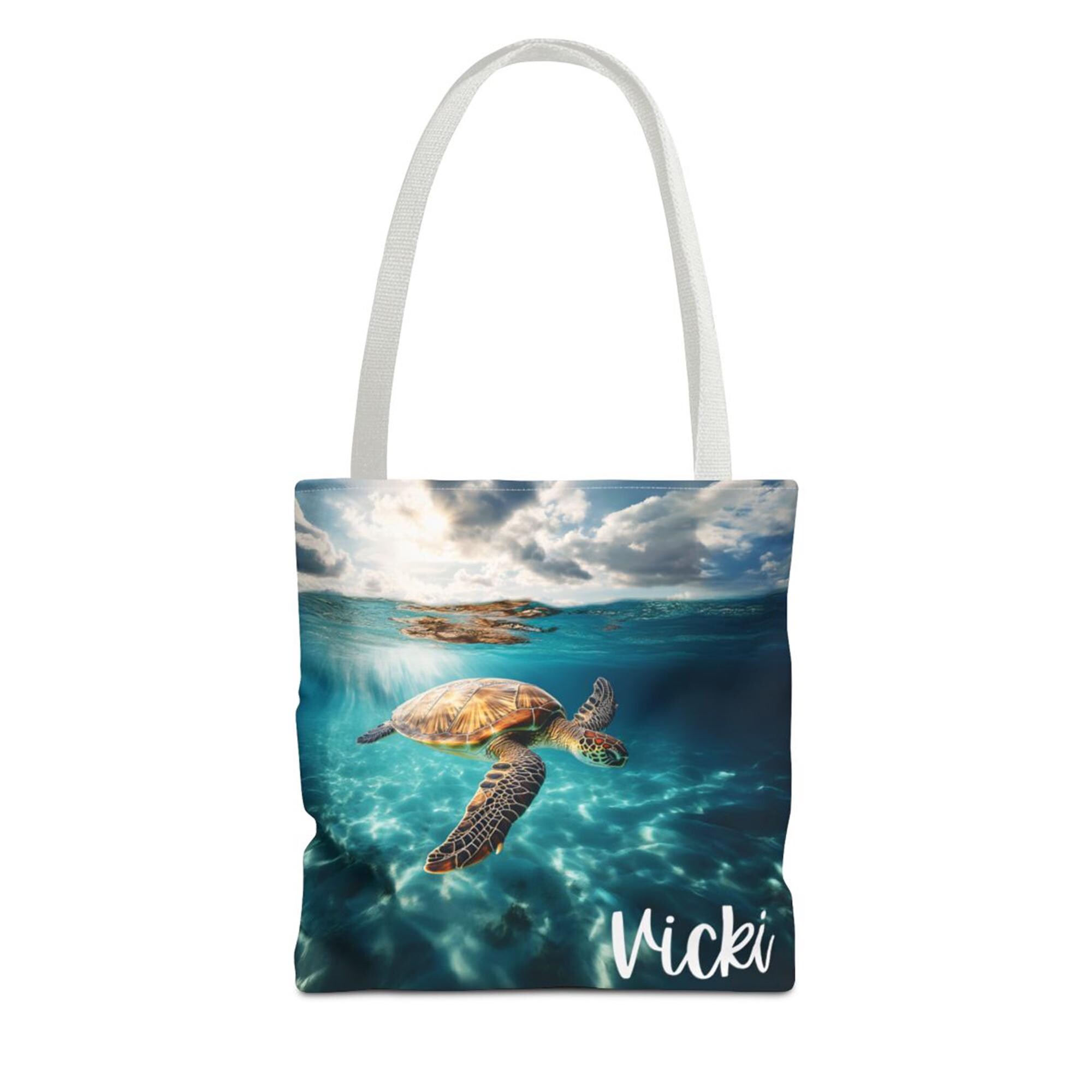 Personalized Sea Turtle Tote Bag: Nautical Ocean Lover Gift - Etsy