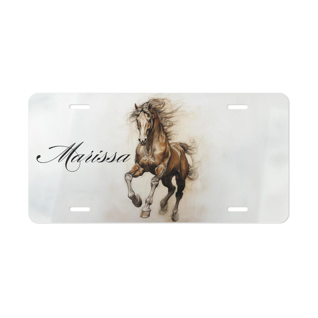 Personalized Horse License Plate: Custom Western Car Decor - Etsy