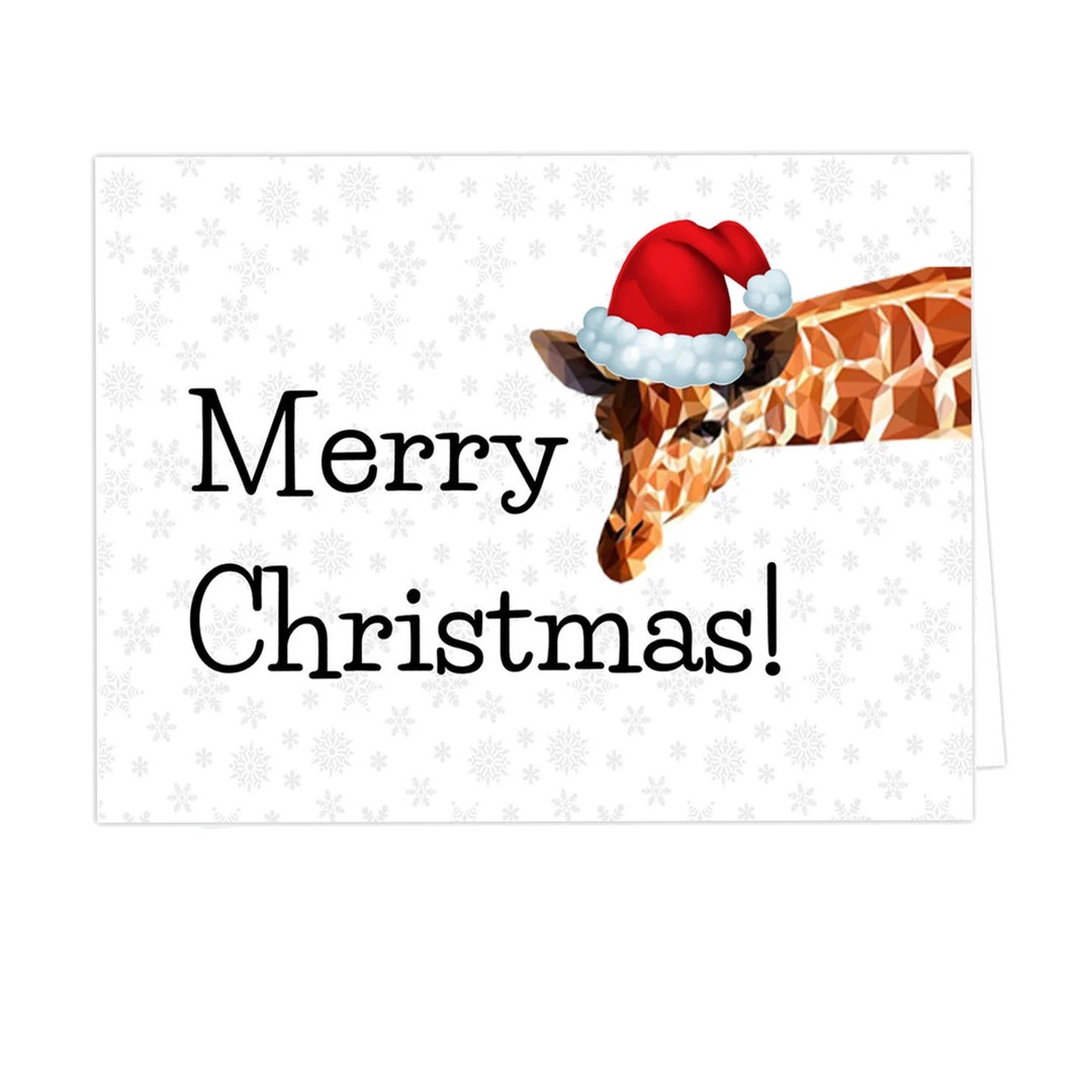 Giraffe Christmas Cards, Blank Christmas Cards, Christmas Giraffe ...