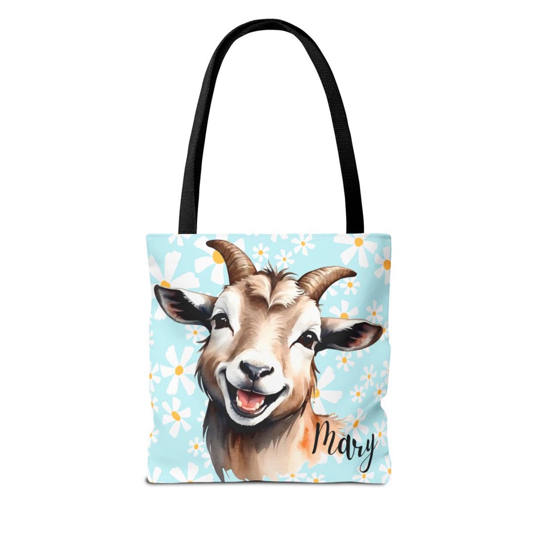 Goat Tote Bag, Personalized Bag for Goat Lovers, Farm Animal Tote ...
