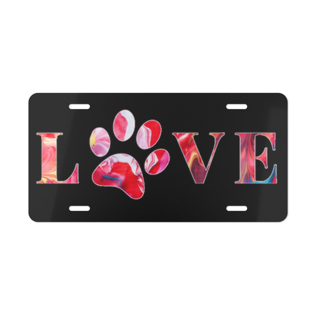 Paw License Plate Frame, Animal Paw Print, Dog Lover Gift Idea, Dog Mom ...