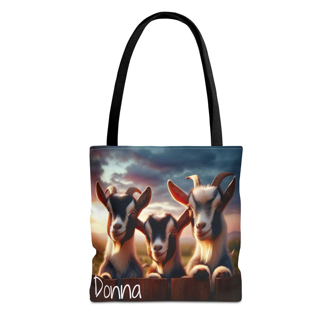 Goat Tote Bag - Personalized Goat Diaper Bag, Travel Purse, Goat Lover ...