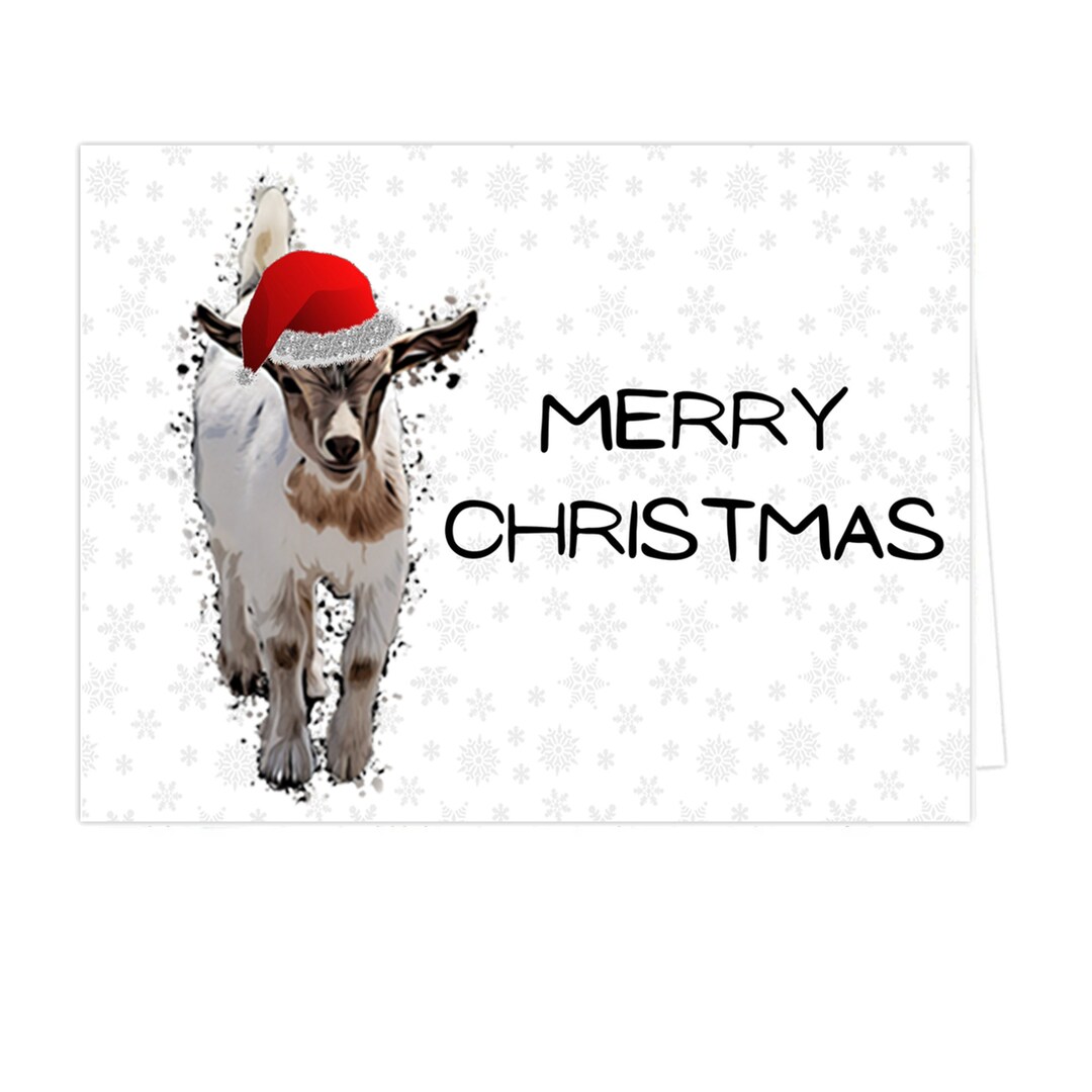 Goat Christmas Card, Christmas Cards Goats, Goat Holiday Cards ...