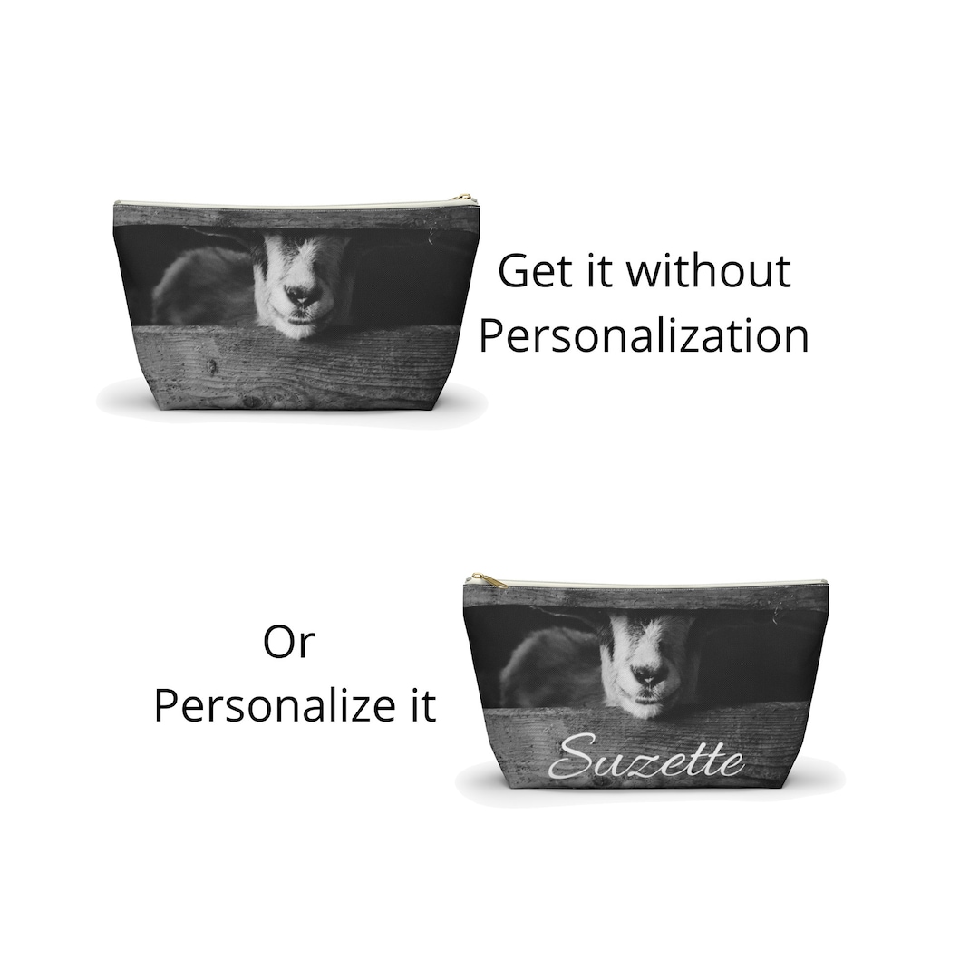 Personalzied Goat Cosmetic Bag, Goat Makeup Bag, Goat Lover Gift, Goat ...