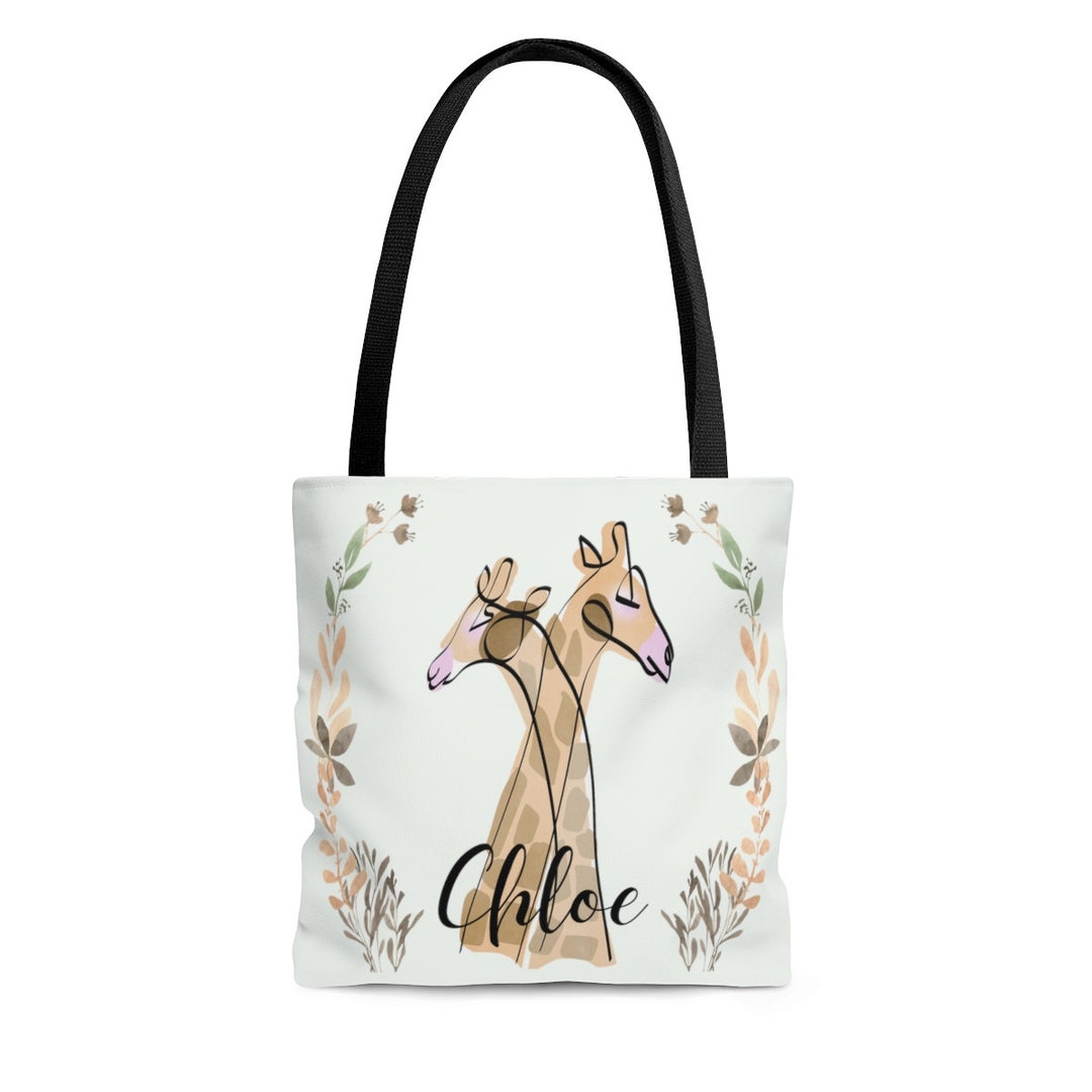 Giraffe Tote Bag, Personalized Giraffe Gift for Her, Giraffe Lover Gift ...