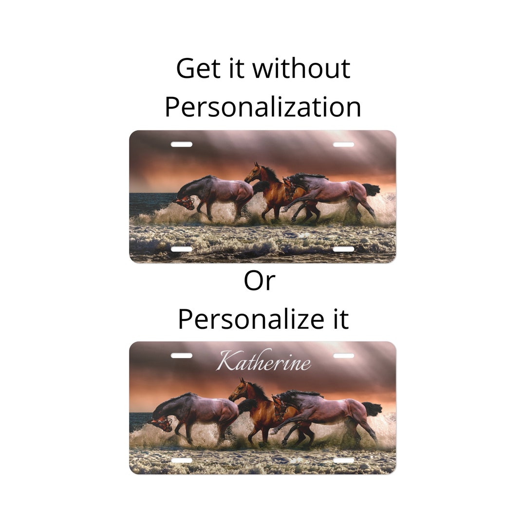 Gift for Horse Lover, Personalized Horse License Plate Frame, Front ...