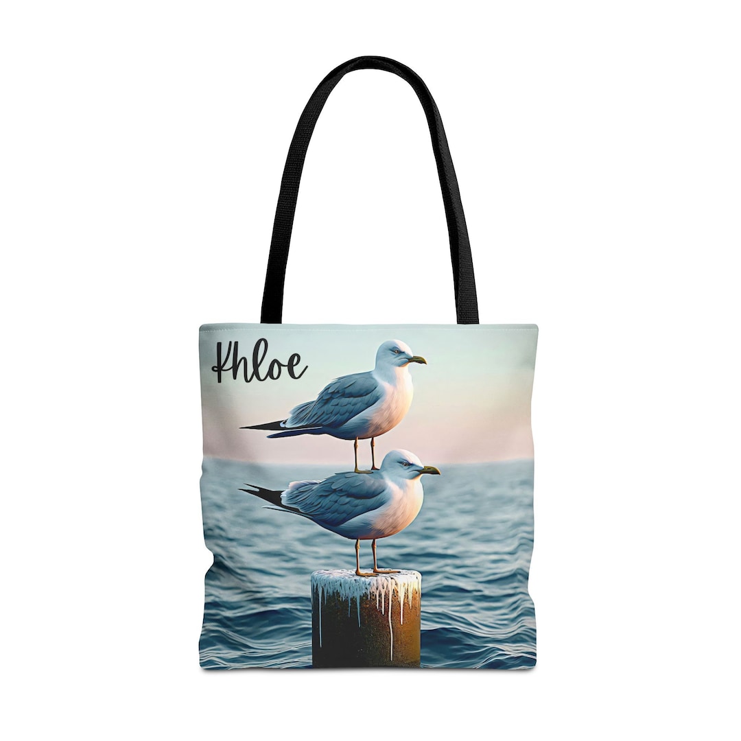 Custom Seagull Bag, Seagull Tote, Beach Bag, Shopping Bag, Personalized ...