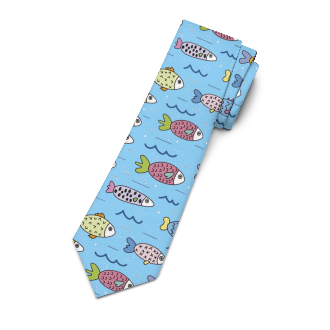 Fish Tie, Fish Necktie, Necktie, Fish Gifts, Groom, Prom, Anniversary ...