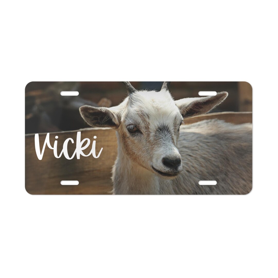 Goat Vanity Plate, Personalized Farm Animal License Tag, Cute Car ...
