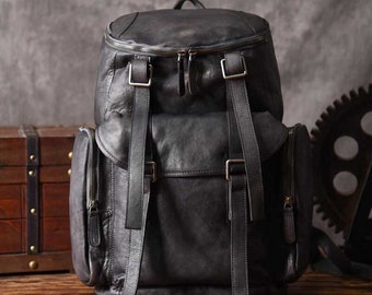 Handmade Distressed Leather Backpack Oversized Backpack | Etsy