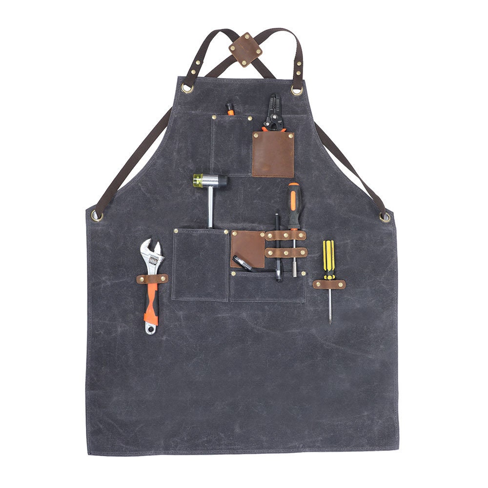 Personalized Unisex Workshop Apron With Pockets Side Loops Waterproof ...